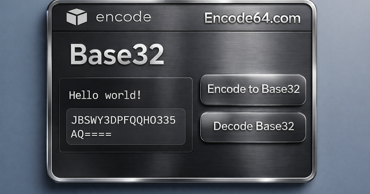 🔤 Base32 Encoder — encode text to Base32 (RFC 4648, Base32hex ...
