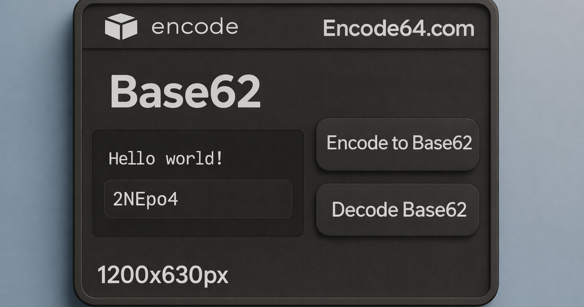 🔐 Base62 Encoder — encode text to Base62 (choose alphabet + charset ...