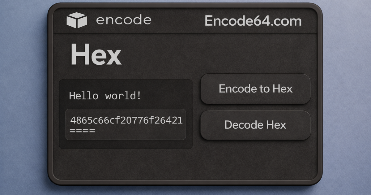 🔓 Decodificador Hexadecimal (Texto) — decodificar Hex a texto | Encode64